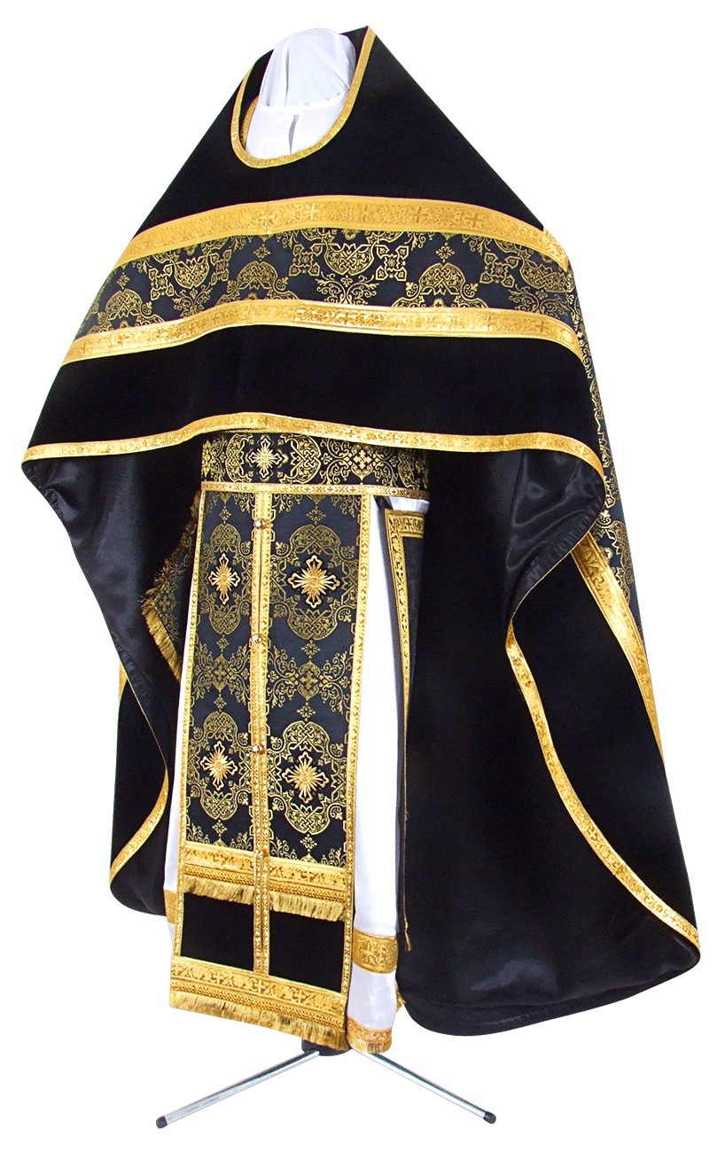 Russian Priest vestments - metallic brocade B (black-gold) - Istok ...