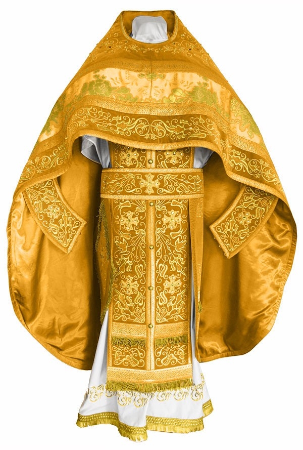 Embroidered Russian Priest vestments - Iris (yellow-gold) - Istok ...