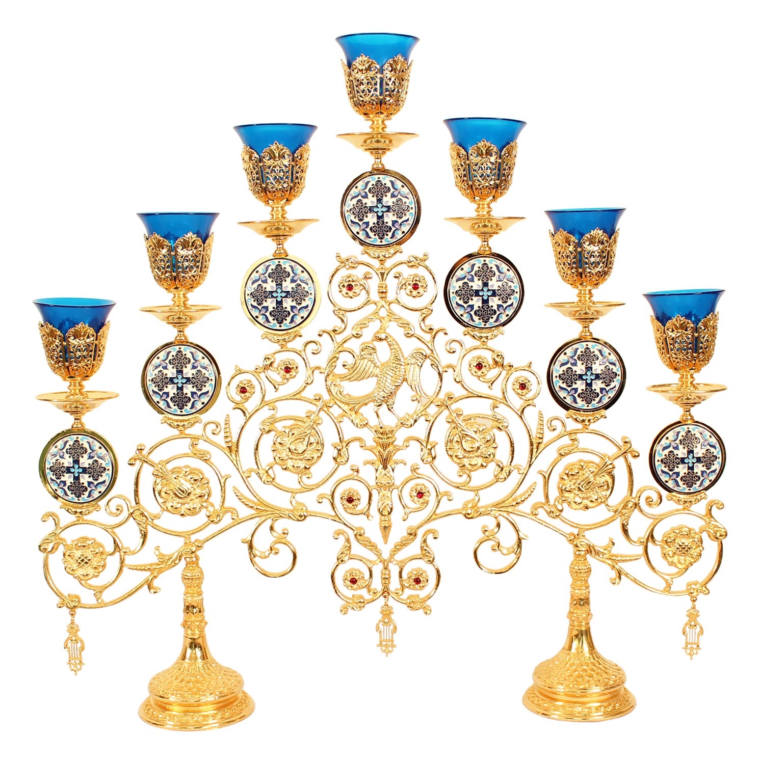 Seven-branch altar stand (candelabrum) no.2a - Istok Church Supplies