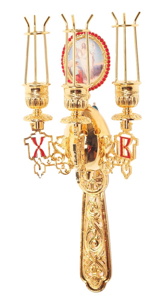 Paschal three-candle holder - 4 - Istok Church Supplies
