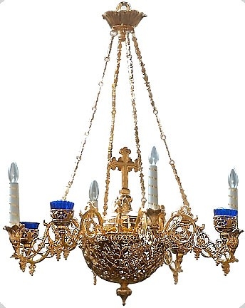Two-level church chandelier - 13 (6 lights) - Istok Church Supplies