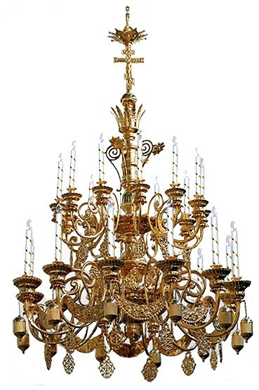 Two-level church chandelier - 1 (24 lights) - Istok Church Supplies