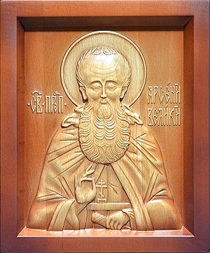 Carved icon: of Holy Venerable Arsenius the Great - Istok Church Supplies