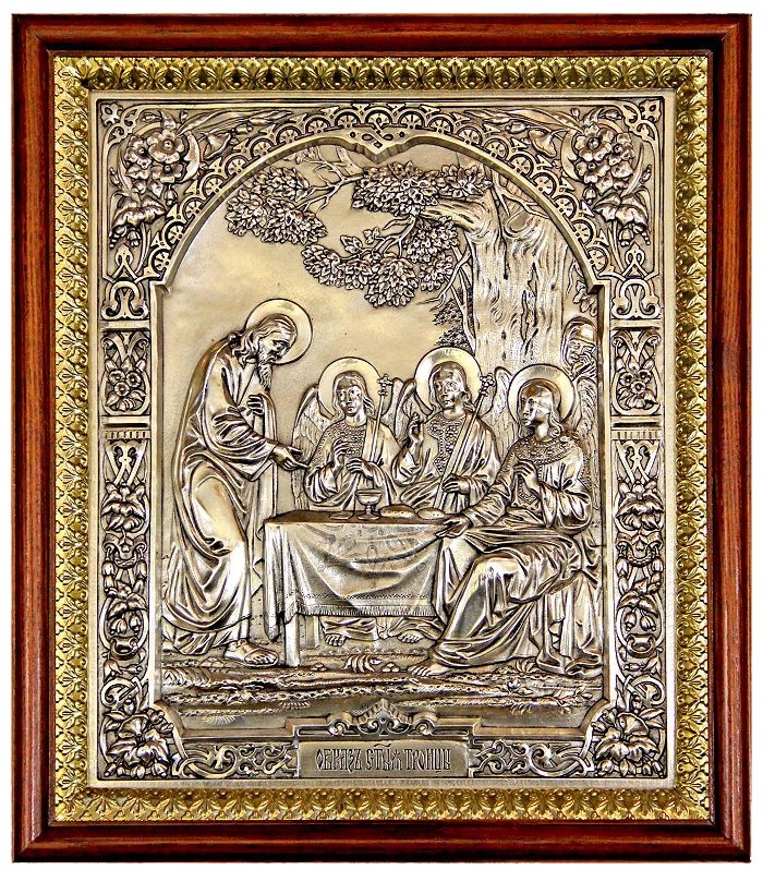 Icon of the Most Holy Trinity (silver-gilding) - Istok Church Supplies ...