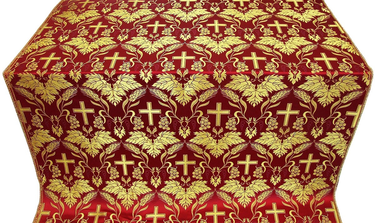Greek Vine red/gold metallic brocade - Istok Church Supplies Corp.