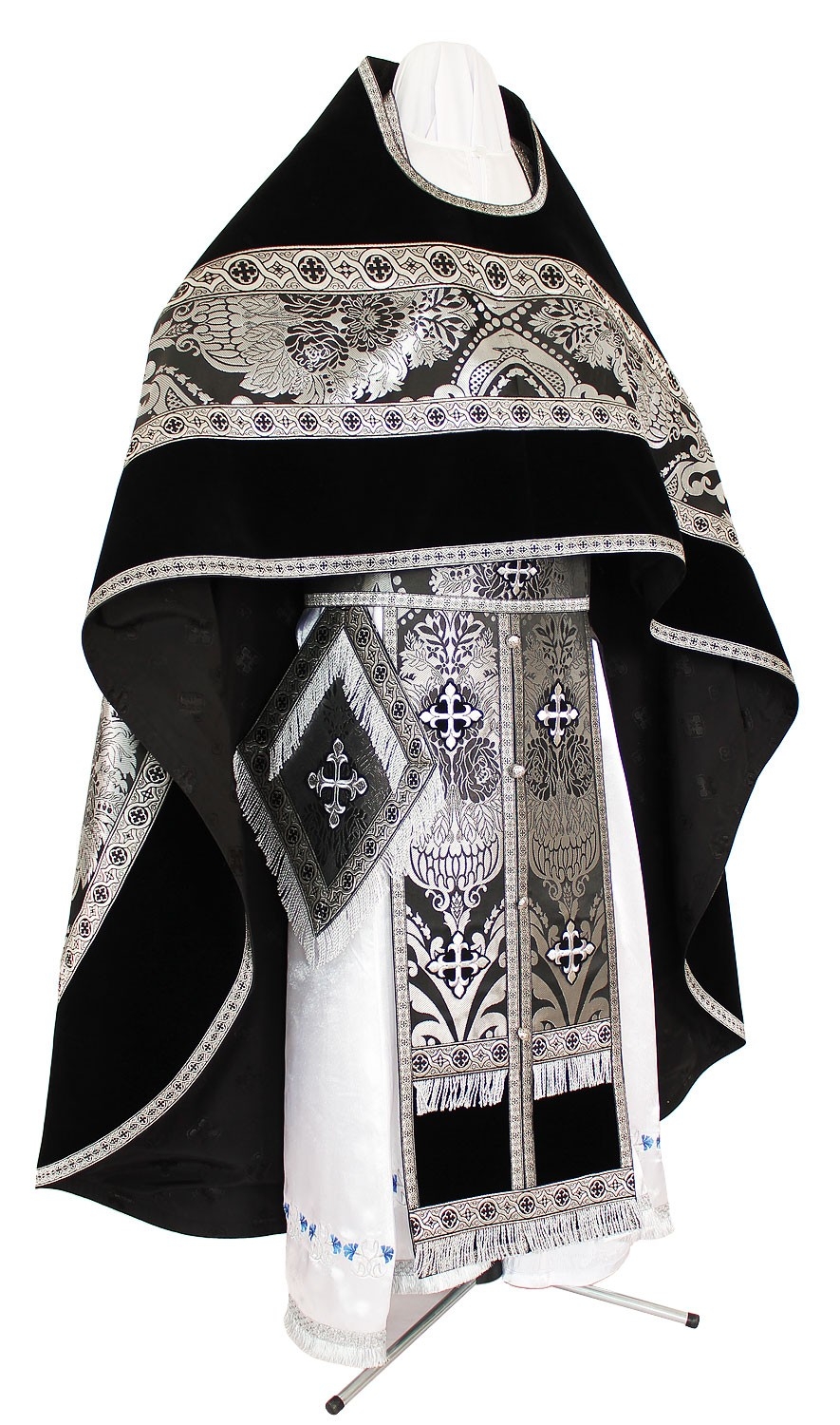 Russian Priest vestments - metallic brocade BG3 (black-silver) - Istok ...