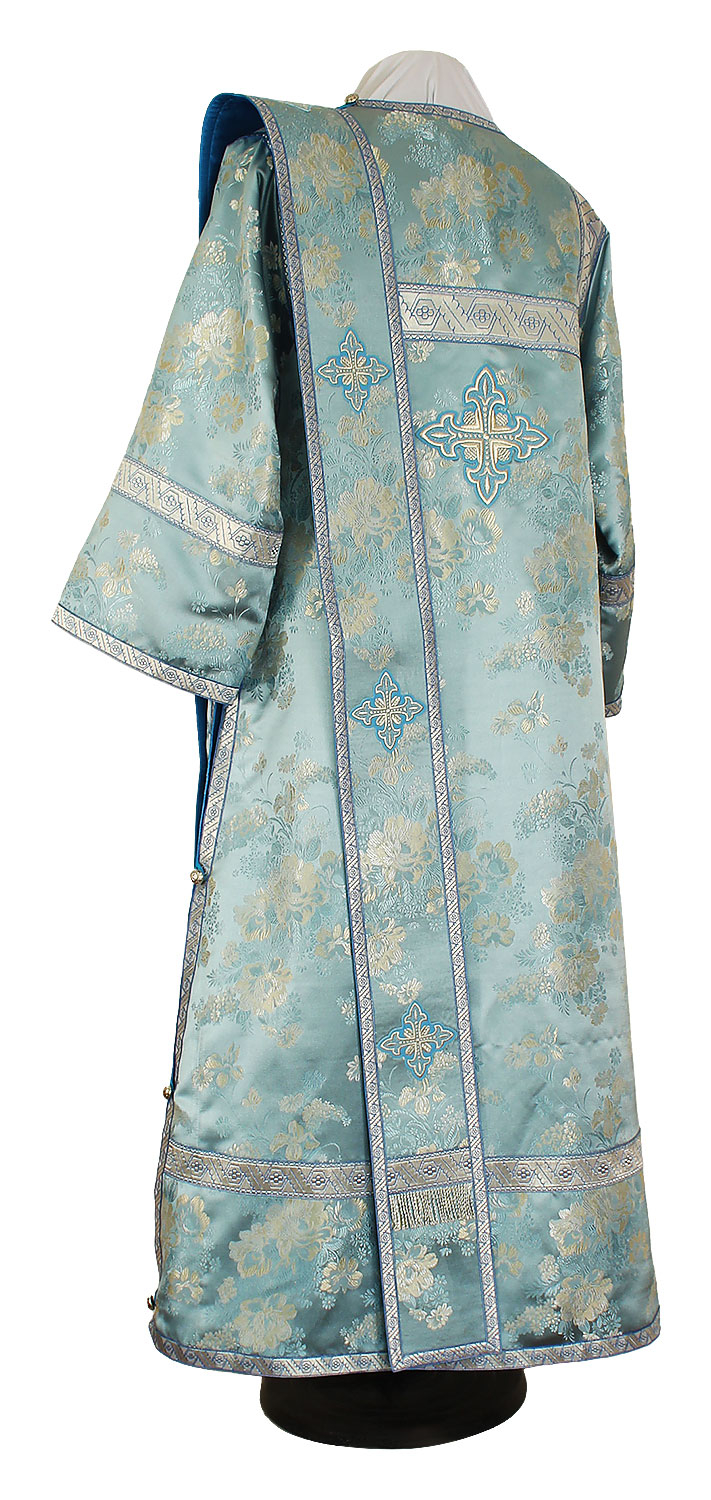 Deacon vestments - rayon Chinese brocade (blue-silver) - Istok Church ...