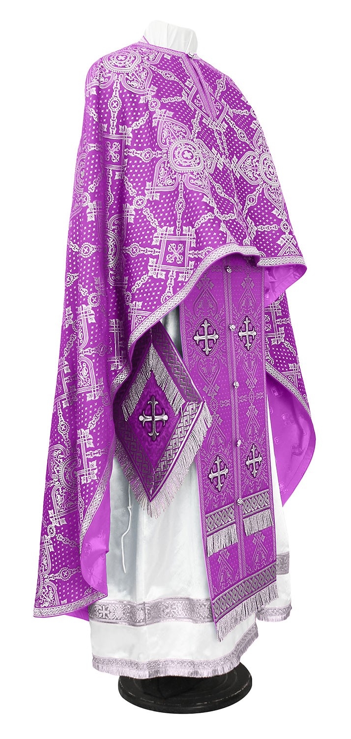Greek Priest vestment - rayon brocade S4 (violet-silver) - Istok Church ...