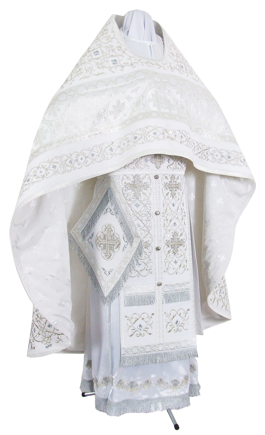Embroidered Russian Priest vestments - Wattled (white-silver) - Istok ...