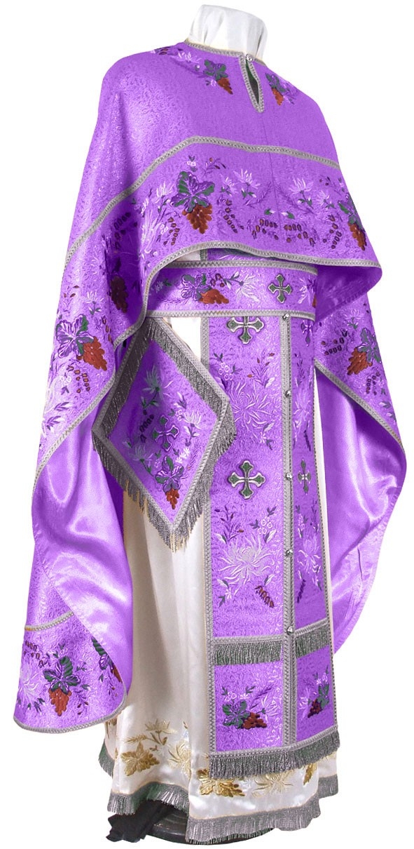 Embroidered Greek Priest vestments - Chrysanthemum (violet-silver ...