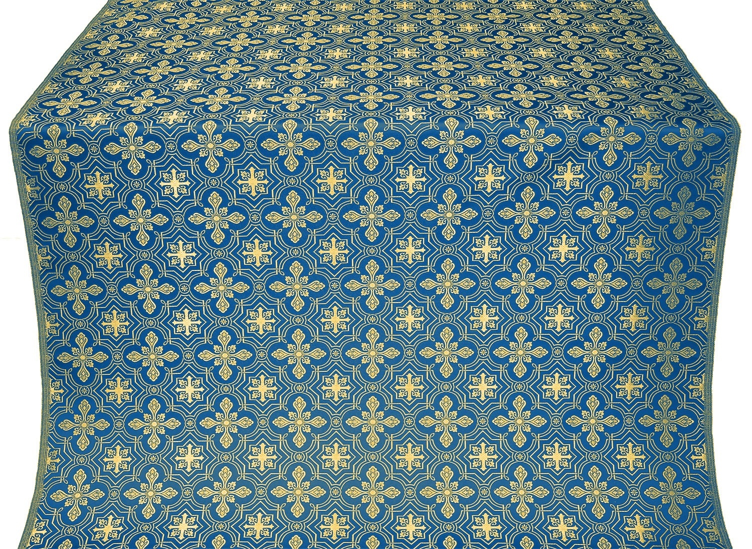 Rus' metallic brocade (blue/gold) - Istok Church Supplies Corp.