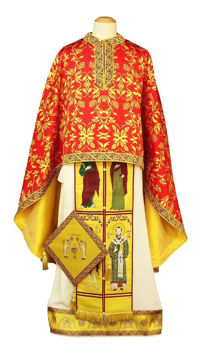 Greek Priest vestments - Christ the Archpriest - red - Istok Church ...