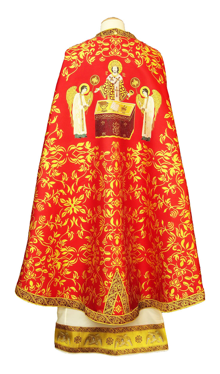 Greek Priest vestments - Christ the Archpriest - red - Istok Church ...
