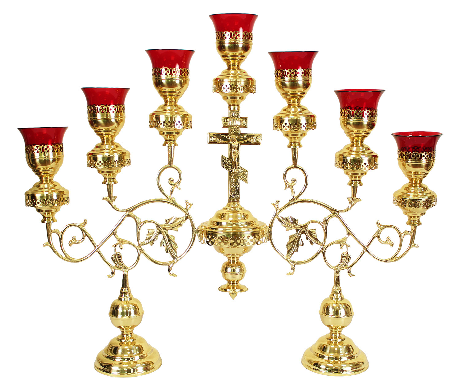 Seven Branch Candle Stands and Altar Candelabra of Church
