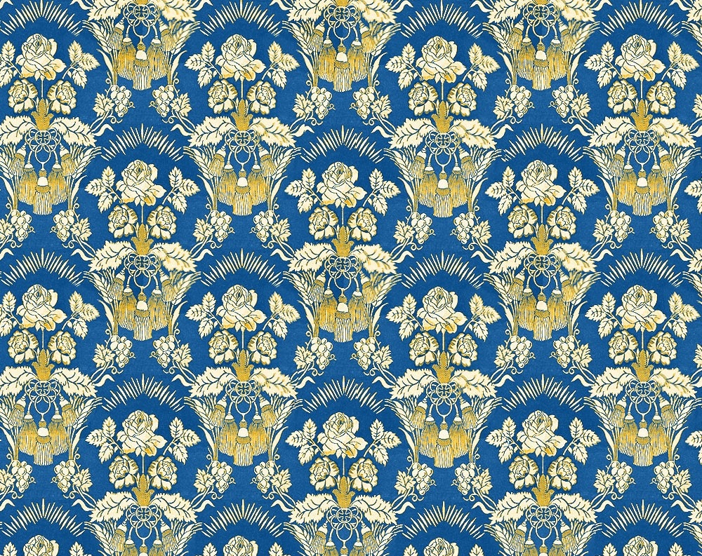 Radonezh metallic brocade (blue/gold) - Istok Church Supplies Corp.